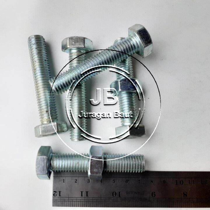 100 BUAH BAUT MUR M14 X 70 PANJANG 7CM 7 CM KUNCI 22 70MM MM PUTIH BAUD BMP M14X70 DIAMETER DRAT ...