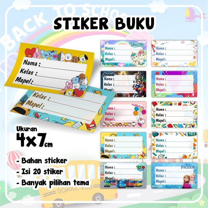 Sticker Label Buku - Stiker mapel - stiker buku sekolah - stiker mata ...