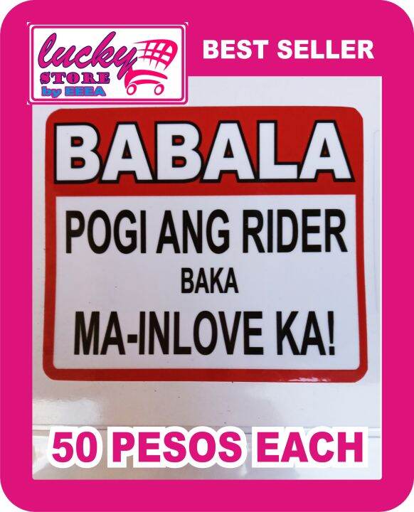 STICKERS DECALS BABALA POGI ANG RIDER | Lazada PH