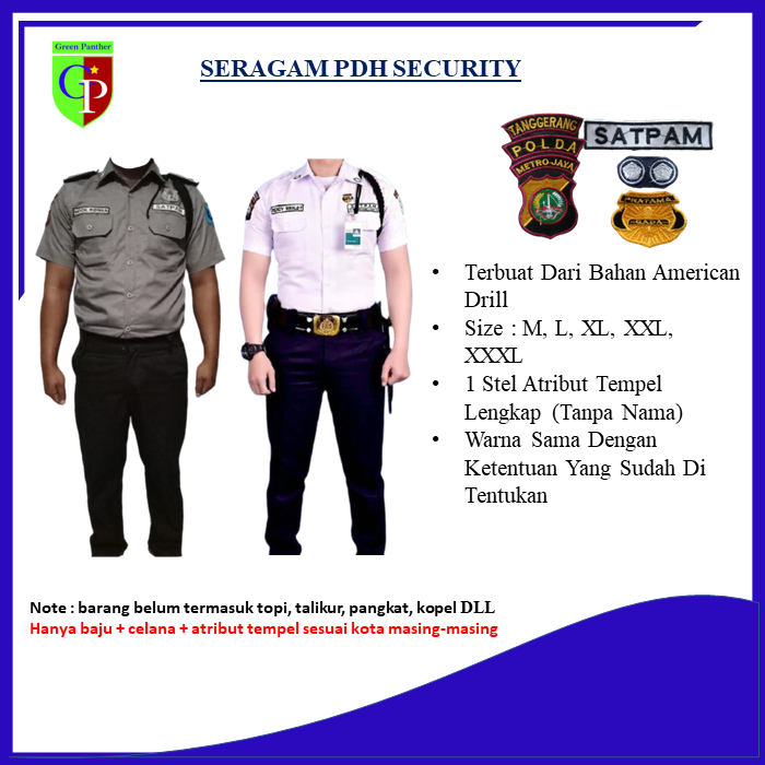 BAJU SERAGAM PDH SECURITY SATPAM BARU TERBARU MURAH BANDUNG PDL PSH ...