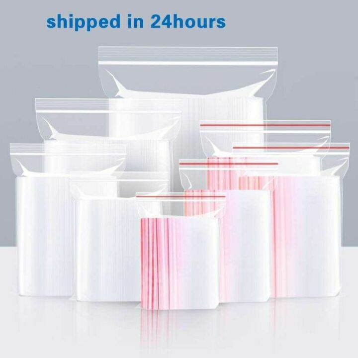 Ziplock Bags 100pcs Zipper Bag Zip Plastic Bag Resealable Multipurpose ...