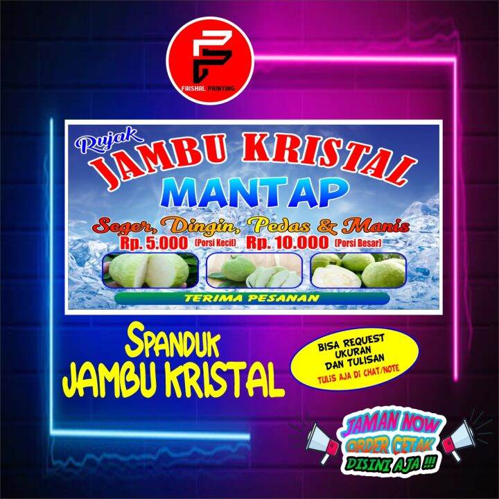Spanduk Rujak Jambu Kristal / banner jambu Kristal / Spanduk Custom ...