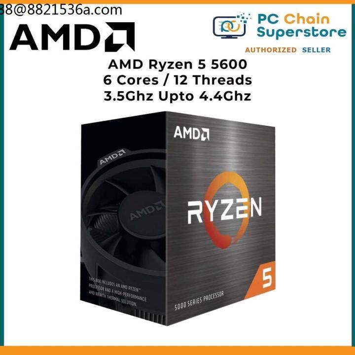 CPU ☼AMD Ryzen 5 5600 6 Cores Upto 4.4Ghz Unlocked AM4 Desktop CPU ...