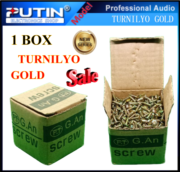The 1BOX (TURNILYO GOLD) 3/4" GOLD SCREWS ROUNDED HEAD 800pcs | Lazada PH