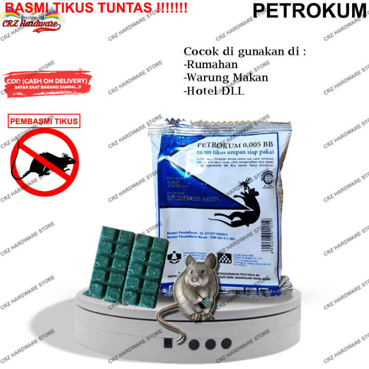 Racun Tikus Obat Pembasmi Hama Petrokum Tikus Mati Kering 100 gram ...