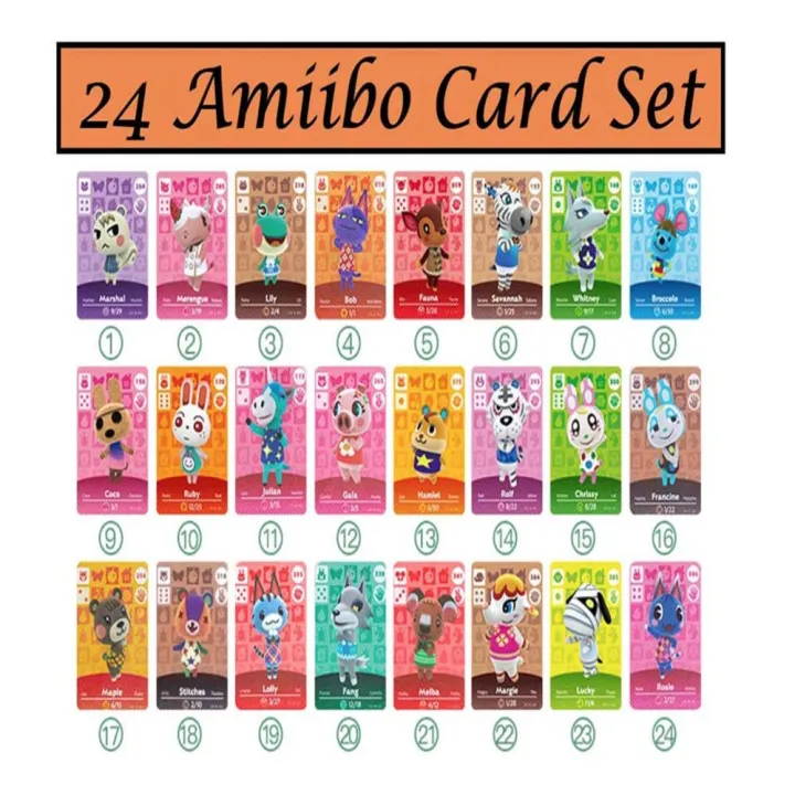 24 Pack Animal Crossing New Horizons Amiibo Cards Mini Nfc Switch/Lite ...