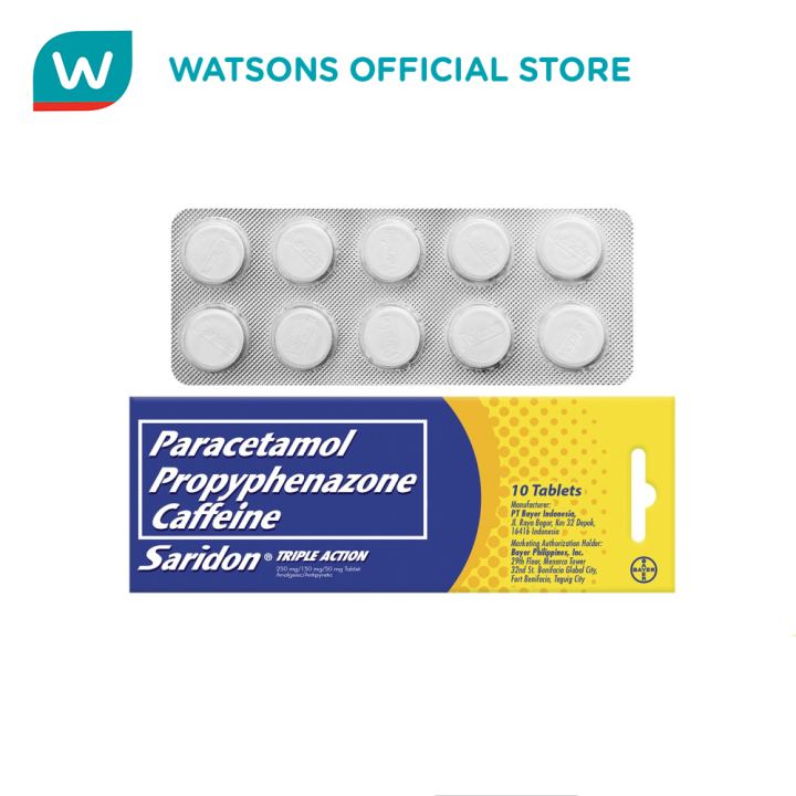 SARIDON Triple Action Paracetamol 250mg / Propyphenazone 150mg ...