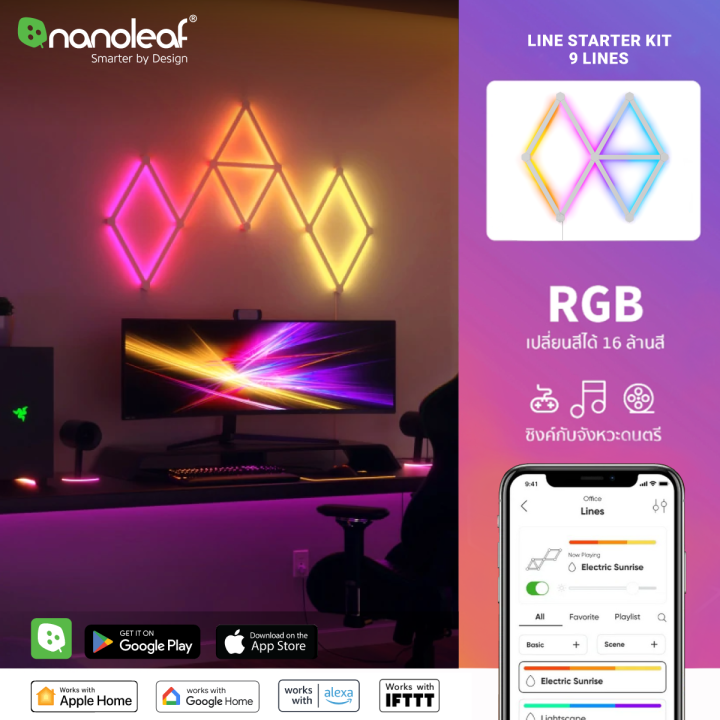 NANOLEAF LINES STARTER KIT [9 LIGHT LINES] | Lazada.co.th
