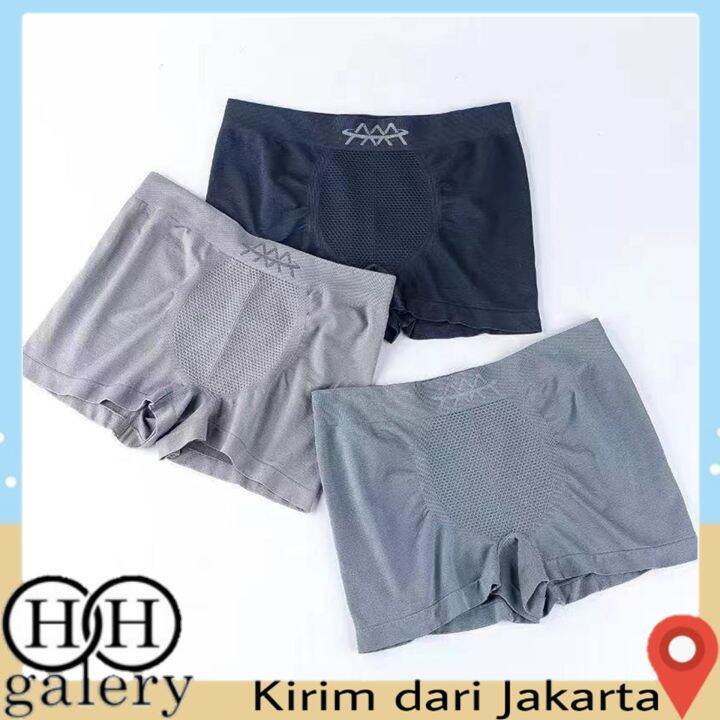 Celana Boxer Pria 3 Gunung Kolor Pendek Polos Cowok Underwear Man ...