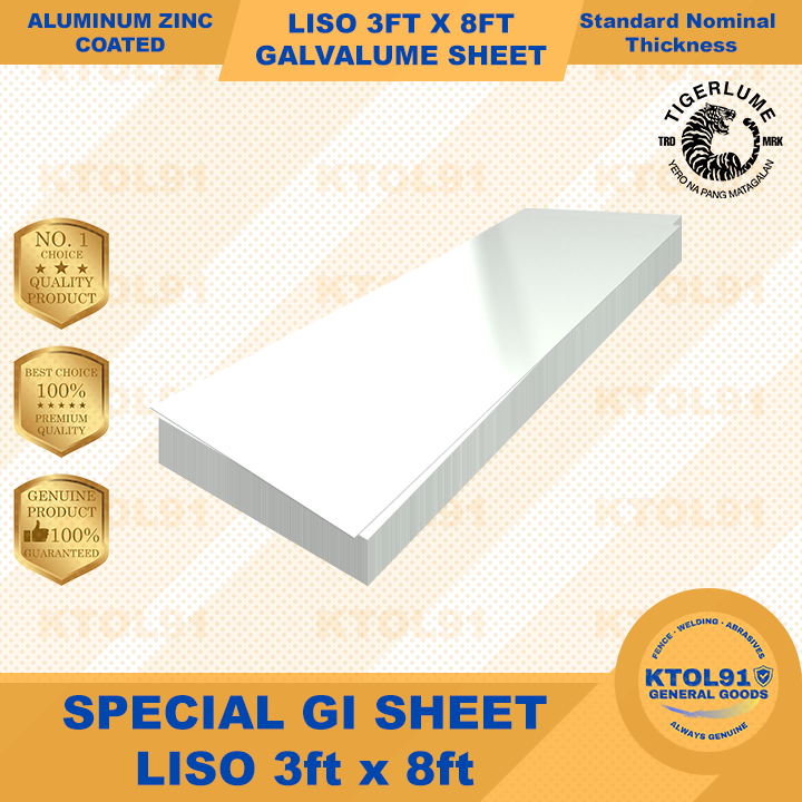 Tigerlume Plain Special GI Sheet 3ft x 8ft LISO | Lazada PH