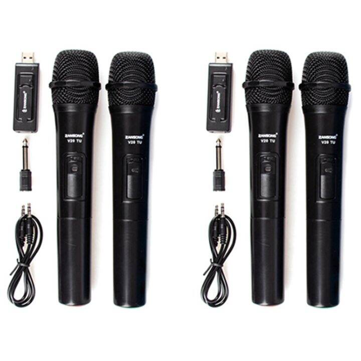 2X Zansong Uhf USB 3.5mm Wireless Microphone Megaphone Handheld Mic ...