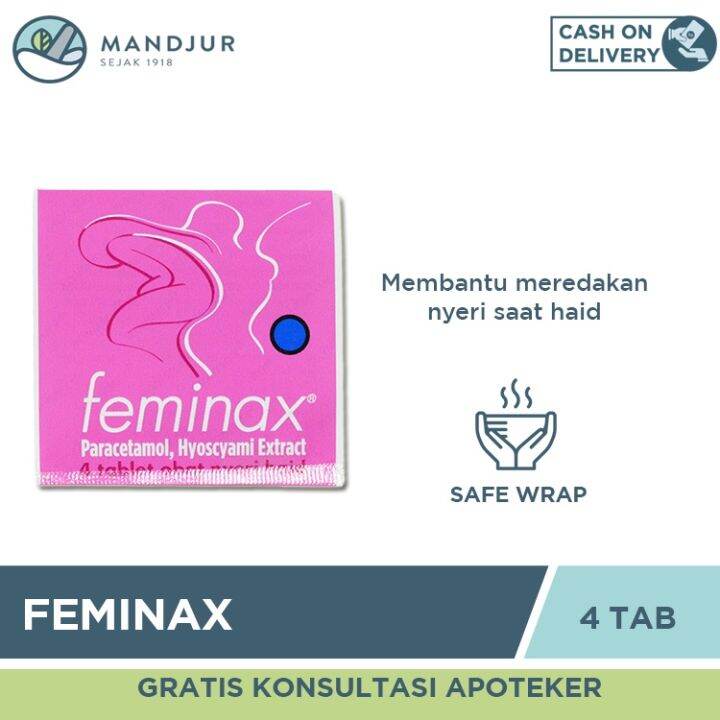Feminax 1 Strip isi 4 tablet/ Paracetamol / Nyeri Haid /Mengurangi ...