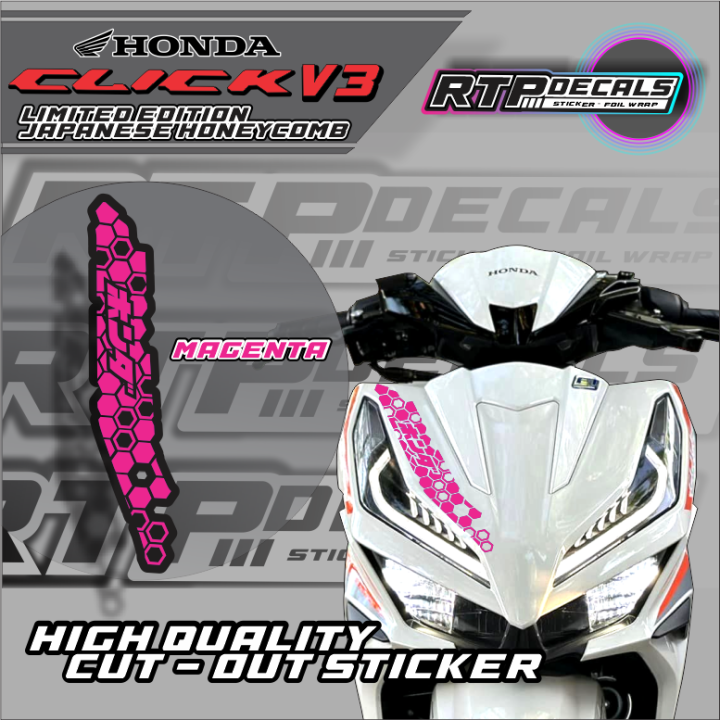 HONDA CLICK V3 LIMITED EDITION JAPANESE HONEYCOMB FRONT DECALS STICKER ...