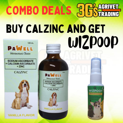 [3G AGRIVET] BUY PAWELL CALZINC 120ML AND GET WIZPOOP / PARA SA ASO AT ...