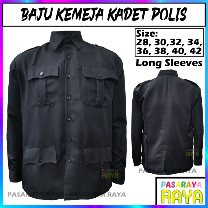 BAJU KEMEJA LENGAN PANJANG KADET POLIS PAKAIAN SERAGAM SEKOLAH ...