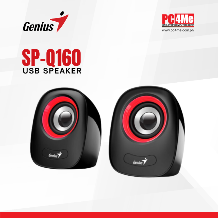 Genius SP-Q160, 6W, USB powered Iron Grey Speaker- 6 watts of output power (2 x 3W RMS) / 1.2m ...