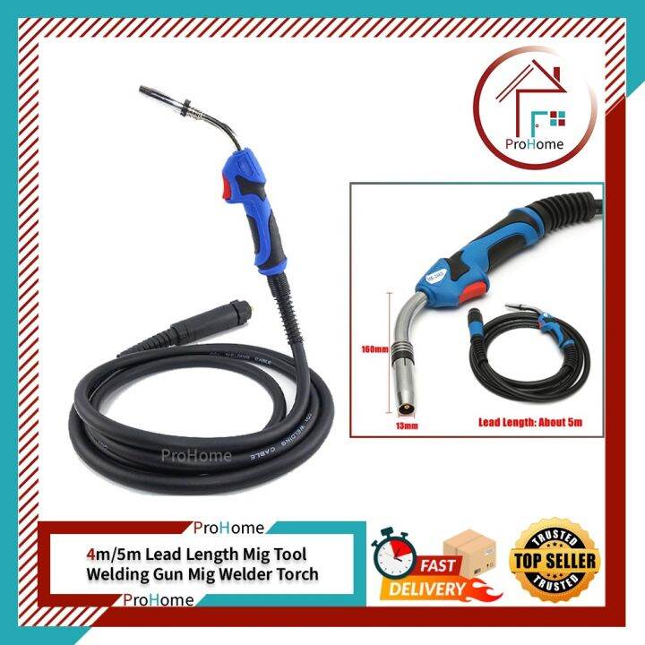 ProHome88 MB15 4M OR 5M Lead Length Mig Tool Welding Gun Mig Welder ...