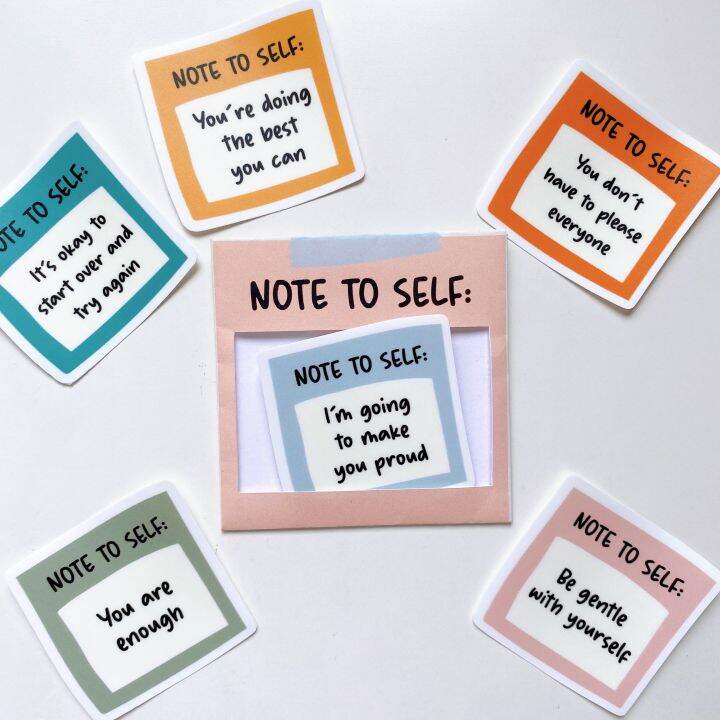 6 pcs Note to Self Sticker Pack, Self-Love Positivity Deco Sticker for ...
