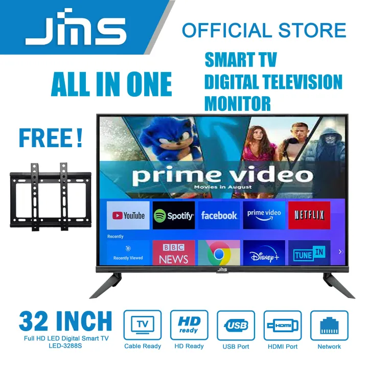 JMS 3288S 32 inch Screen SMART TV AND DIGITAL TV ALL IN ONE WITH Wall Bracket | Lazada PH