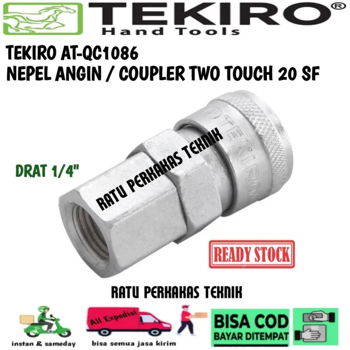 TEKIRO KOPLER 20 SF TWO TOUCH AT-QC1086 AIR QUICK COUPLER NEPEL ANGIN ...
