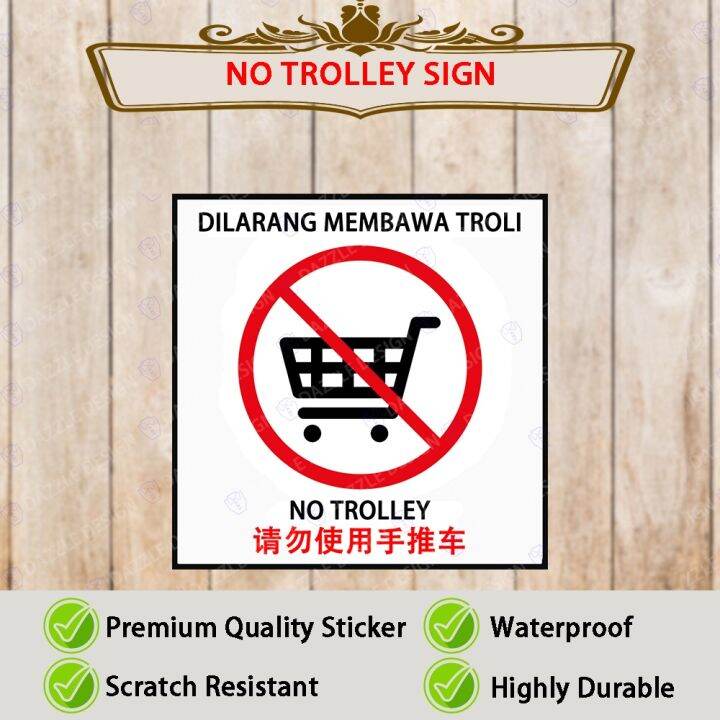 ️[ NO TROLLEY ] 10X10CM SIGNS STICKER / PELEKAT STICKER / SIGNAGE ...