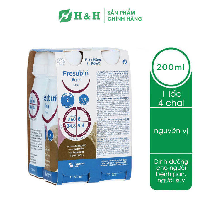 Sữa Fresubin Hepa Drink cho người bệnh gan, suy dinh dưỡng (200ml x 4 chai) | Lazada.vn