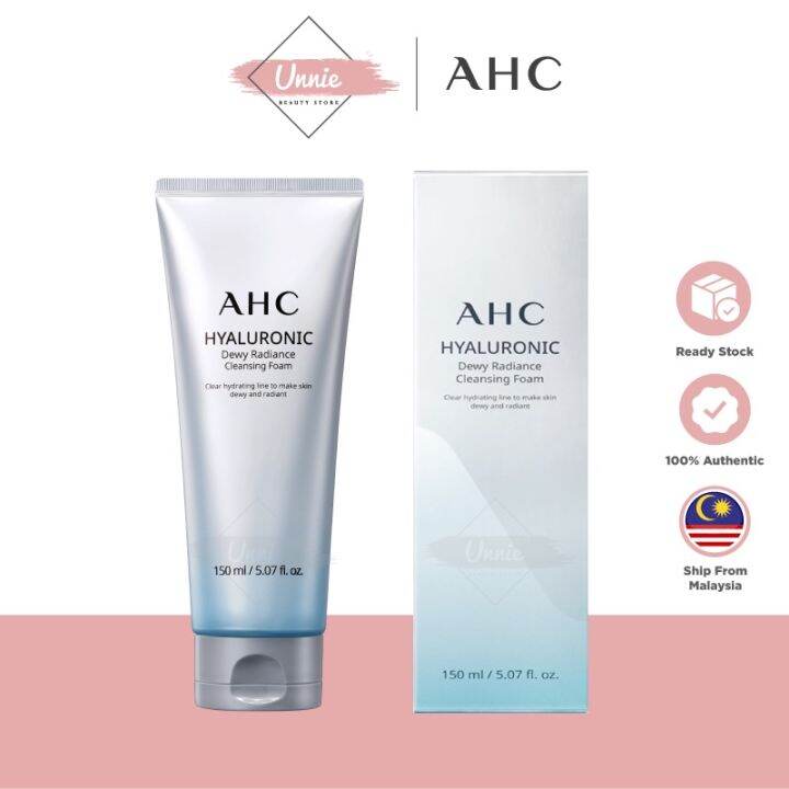 AHC Hyaluronic Dewy Radiance Cleansing Foam 150ml Facial Cleanser Face Wash 洗面乳 深沉清洁 [Unnie ...