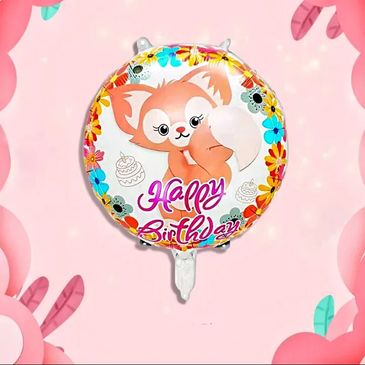 18 inches Round Lina bell theme Fox Flower Lina bell happy birthday ...