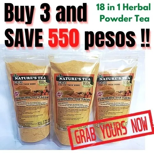 Herbal Organic Turmeric Tea 18 in 1 -Powder Tea 400grams -BUY 3 SAVE ...