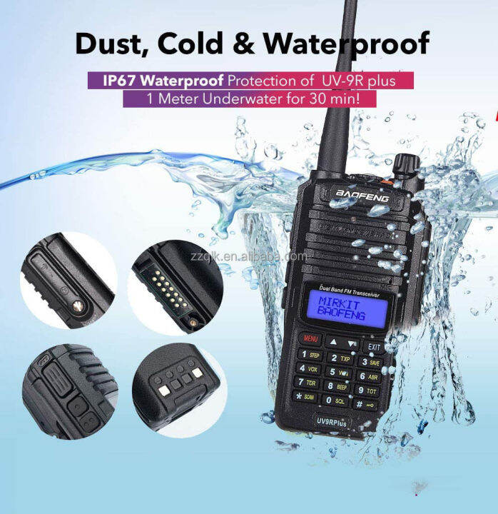 Baofeng UV9R Plus 15W Waterproof Walkie Talkie 8000mAh VHF UHF Dual Band Handheld Two Way Radio ...