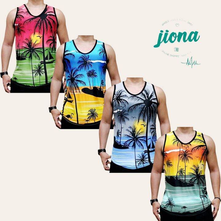 Summer Muscle Tee Sando for Men, Hawaiian Tanks | Lazada PH
