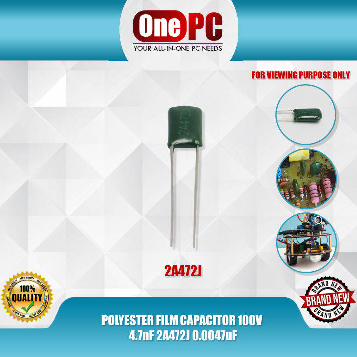 POLYESTER FILM CAPACITOR 100V 4.7nF 2A472J 0.0047uF | Lazada PH
