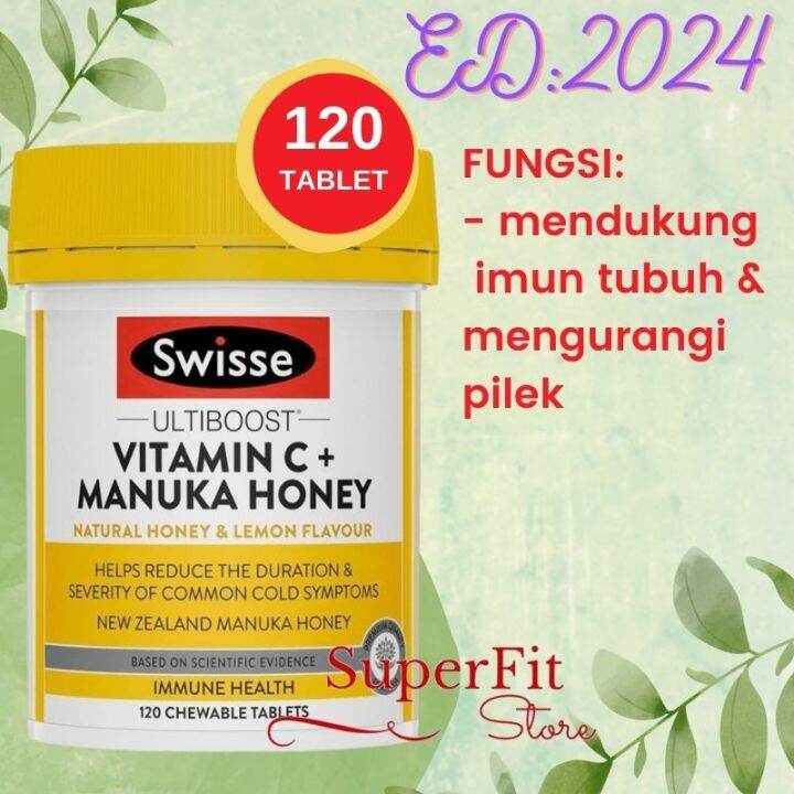 Swisse Ultiboost Vitamin C + Manuka Honey - 120 Tablets | Lazada Indonesia