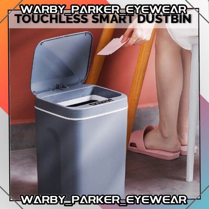 Touchless Smart Rubbish Bin 16l Motion Sensor Automatic Kick Vibration Trash Garbage Can