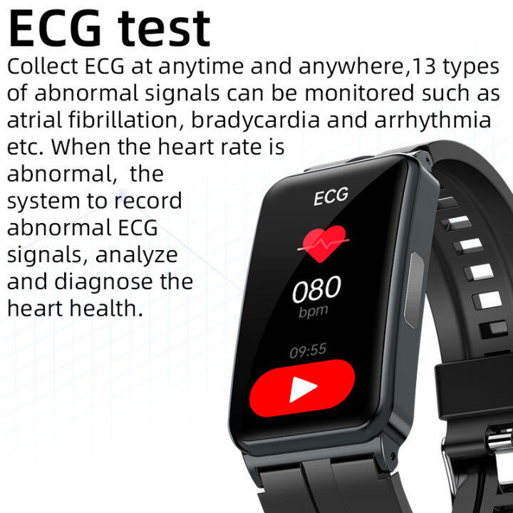 EP01 Blood Glucose Sugar Smart Band Watch Body Temperature ECG HRV ...