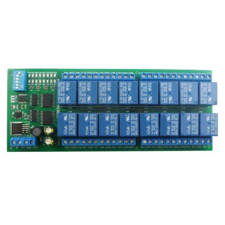 【New arrival】 DC12V DIN35 C45 Rail Box 16 Channel RS485 Relay Module Modbus RTU UART Control ...