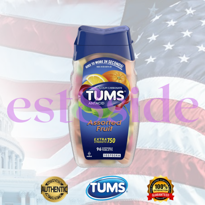 TUMS ANTACID EXTRA STRENGTH 750 mg 96 count ASSORTED FRUITS FOR ...