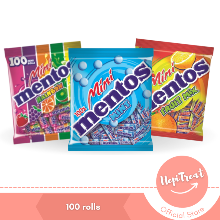 Mini Mentos Roll Candy Sweets Rainbow / Mix Fruits /Mint - 100 Rolls by ...