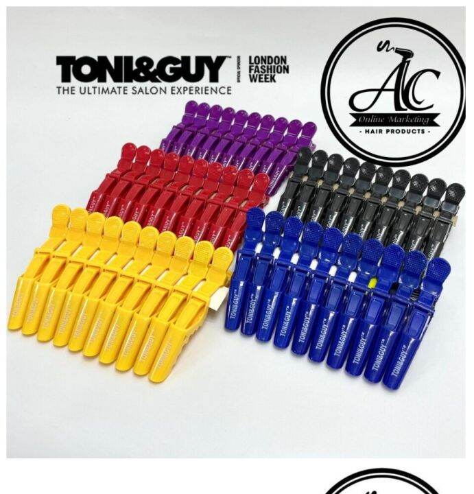 Toni&Guy 10pcs Hair Clip Toni & Guy Crocodile Salon Clamp Sectioning ...