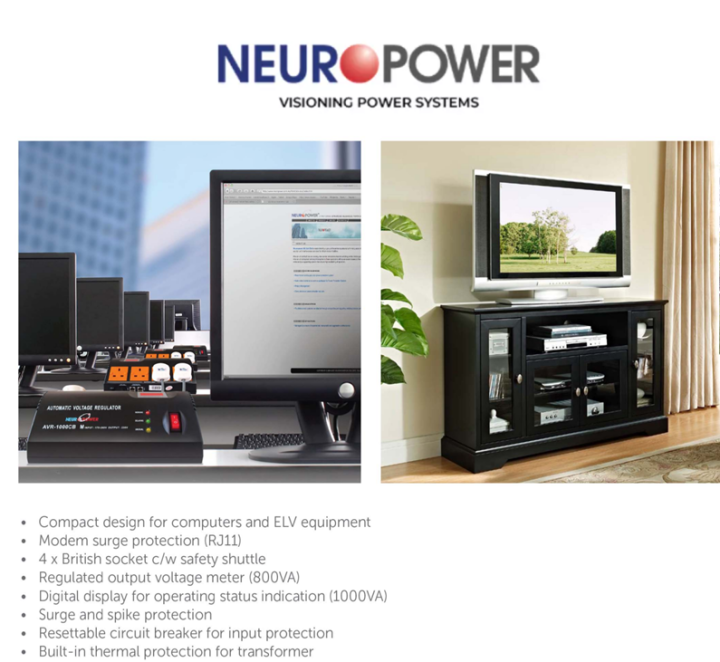 NEUROPOWER AVR 800VA (AVS800-CBM) & 1000VA (AVS1000-CBM) AUTOMATIC ...
