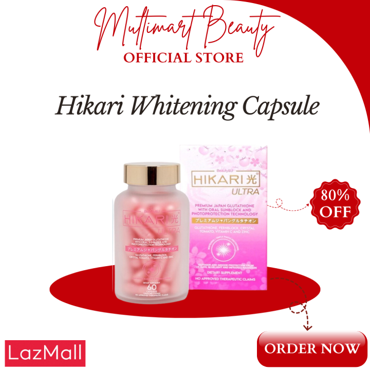 Hikari Ultra Glutathione Capsule Original with Whitening & Sunblock for ...