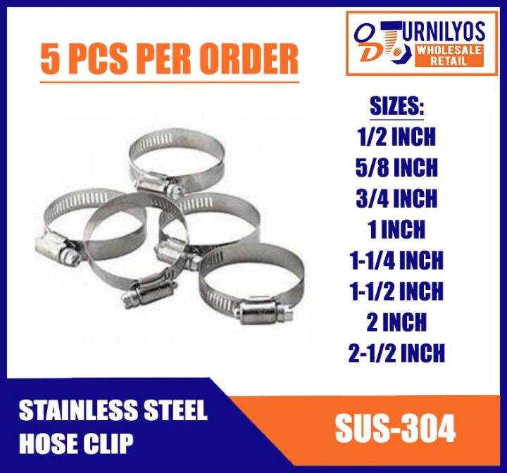 5 PCS STAINLESS HOSE CLIP 8 VARIANTS | Lazada PH