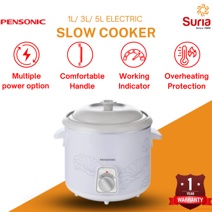 Pensonic 1L / 3L / 5L Electric Slow Cooker 慢炖锅 PSC-101 PSC-301 PSC-501 | Lazada