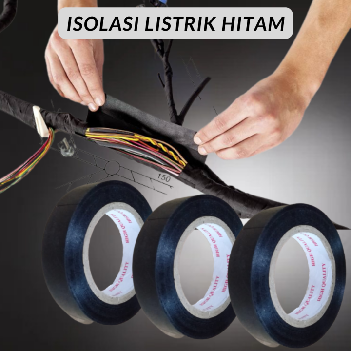 Lakban / Isolasi Listrik pvc hitam Tahan panas HOKI TAPE / Lakban ...