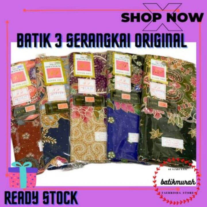 [5 helai] Borong Kain Sarung Batik Tiga 3 Serangkai Super Asli Original ...