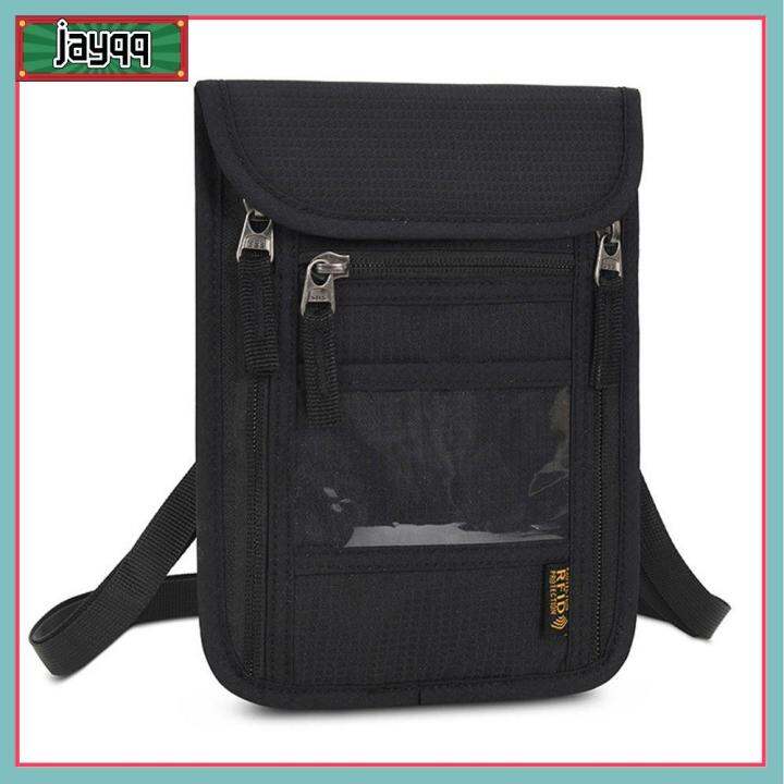 JAYQQ บางเฉียบสายคล้องคอที่สามารถปรับได้ปลอดภัยสำหรับการเดินทางที่คอกระเป๋าสตางค์แบบซองใส่ ...