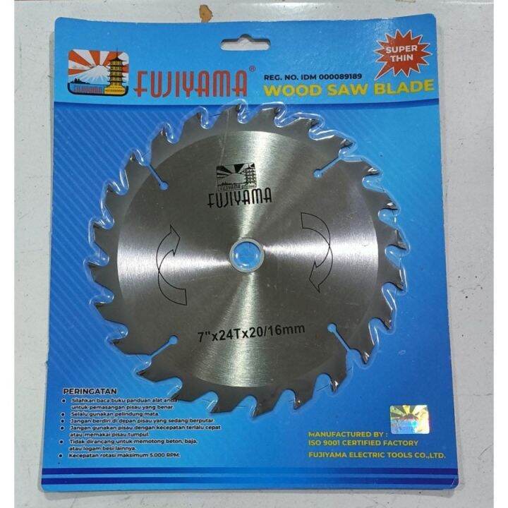 Saw Blade 7 inch x 24T Fujiyama / Mata Pisau Potong Kayu TCT | Lazada ...