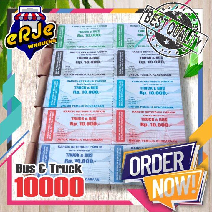 Karcis Parkir / Bus & Truck / 100 lembar 2 sisi / universal / warna ...