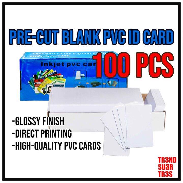 100PCS PVC ID Card Pre Cut Size Inkjet Printable PVC Blank ID Card ...