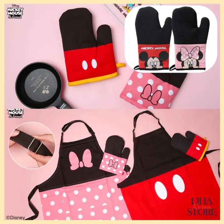 Daiso Korea x Kitchen Series Kitchen GlovesKitchen ApronMickey Mini ...